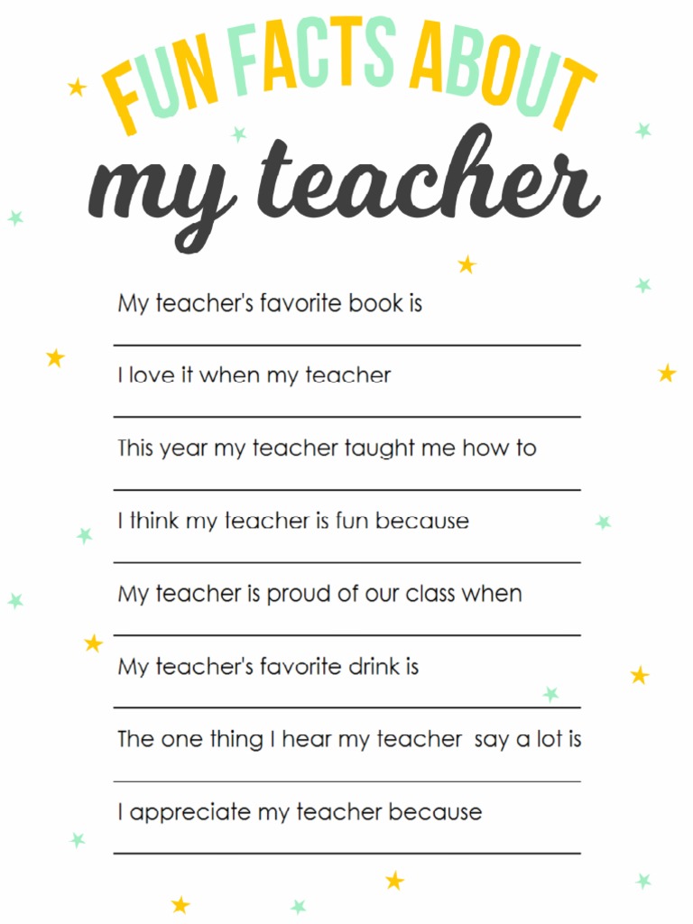 Fun Facts About My Teacher | PDF