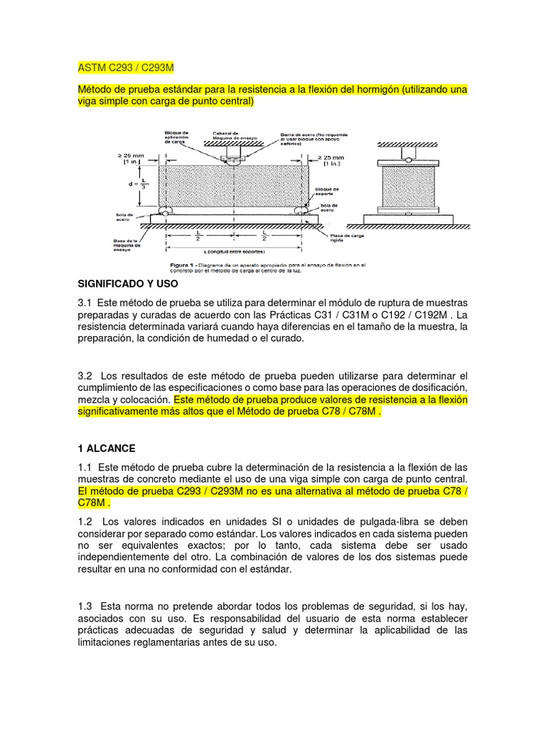 ASTM C293.docx | Hormigón | Ciencia