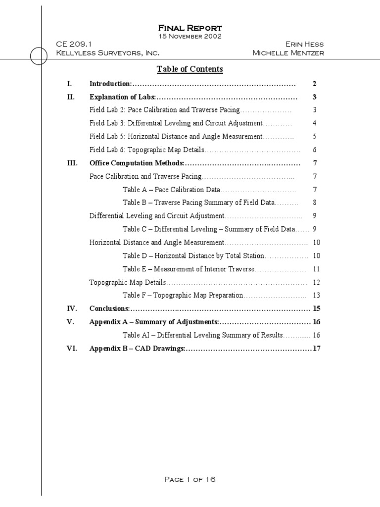 Surveying Report | Surveying | Topography
