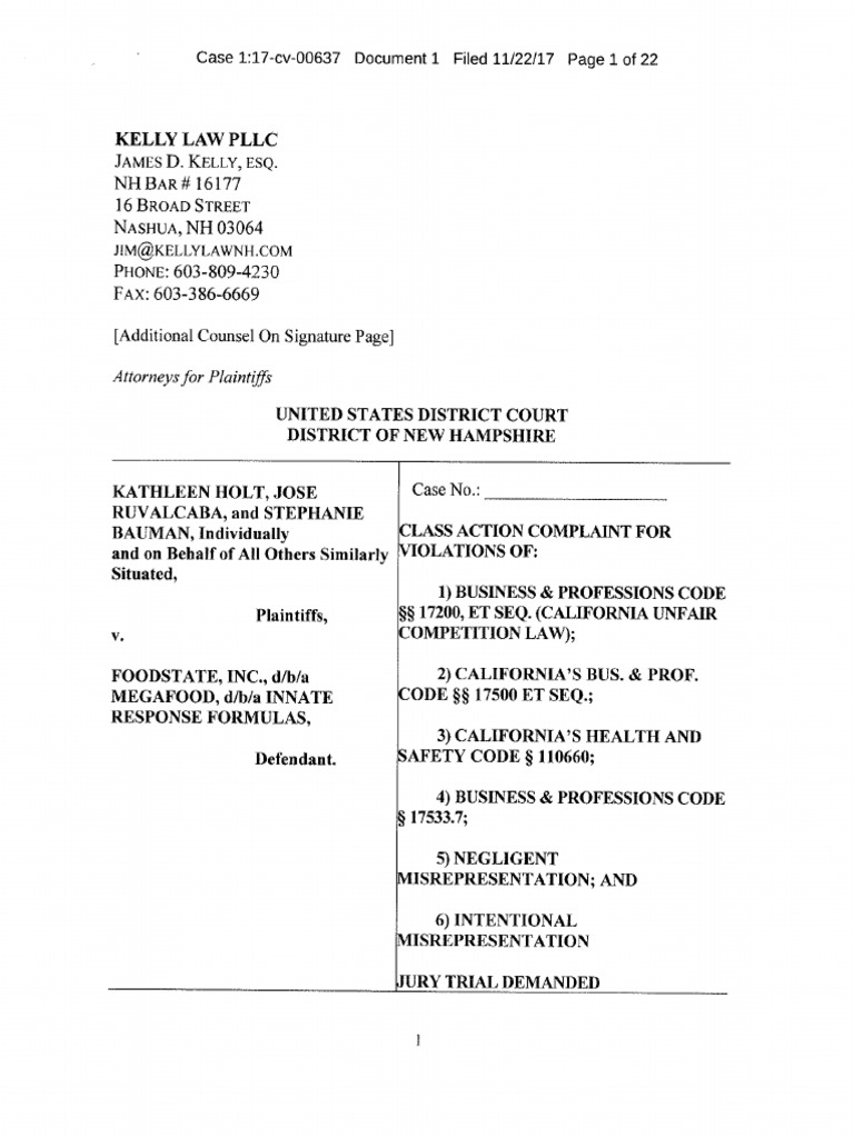 1.01 Class Action Complaint | PDF