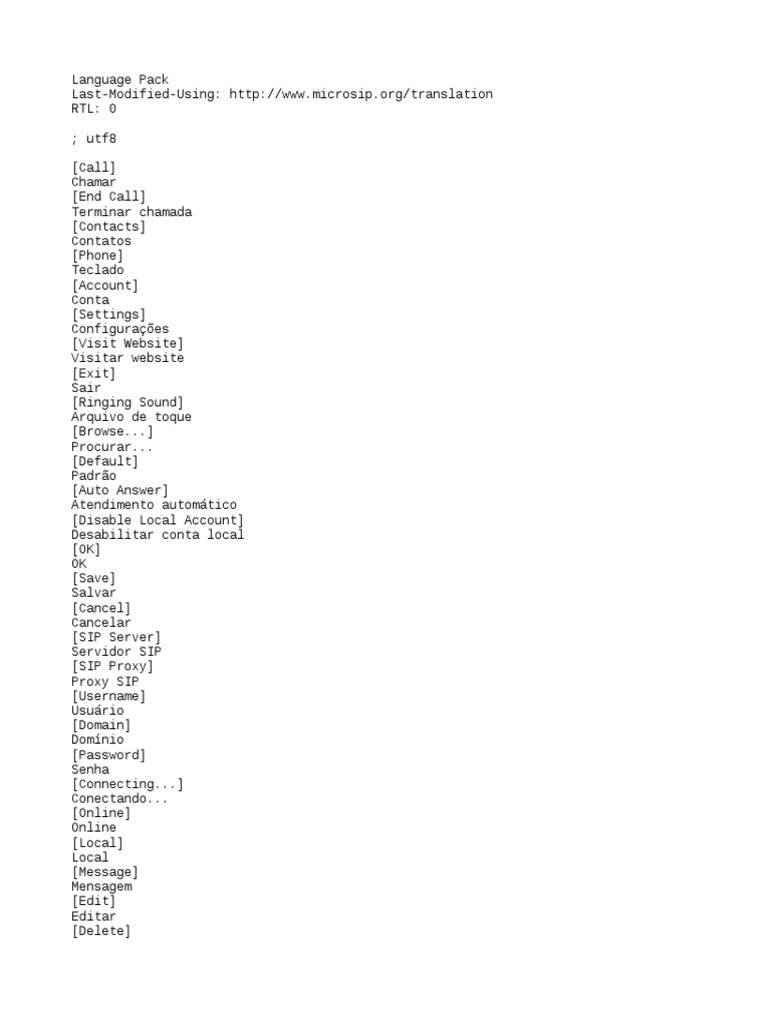 Language Pack Microsip | PDF | Protocolo de início de sessão (SIP ...