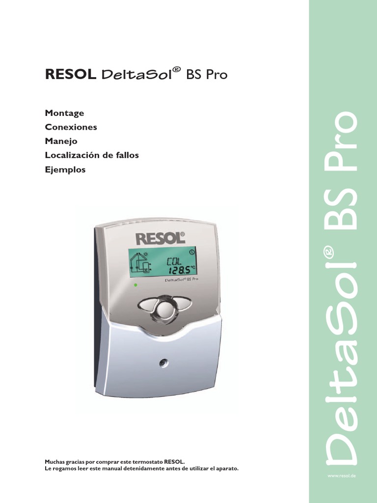 Centralita Resol Deltasol BS Pro | PDF | Relé | Caldera
