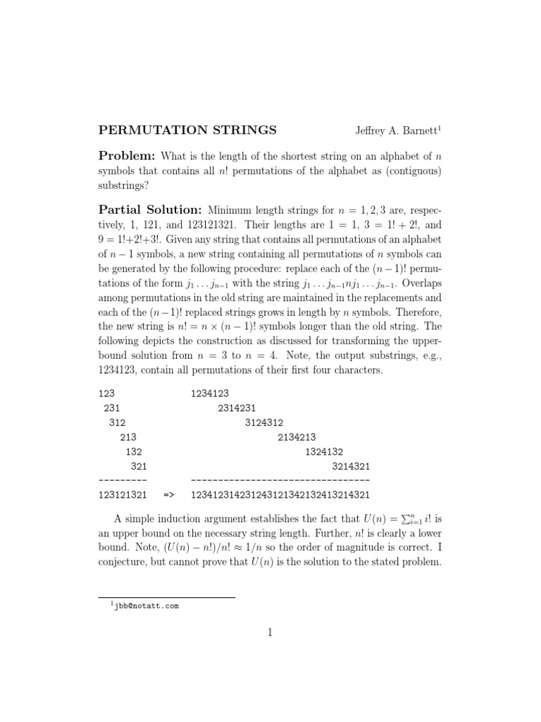 Permutations | PDF | String (Computer Science) | Permutation