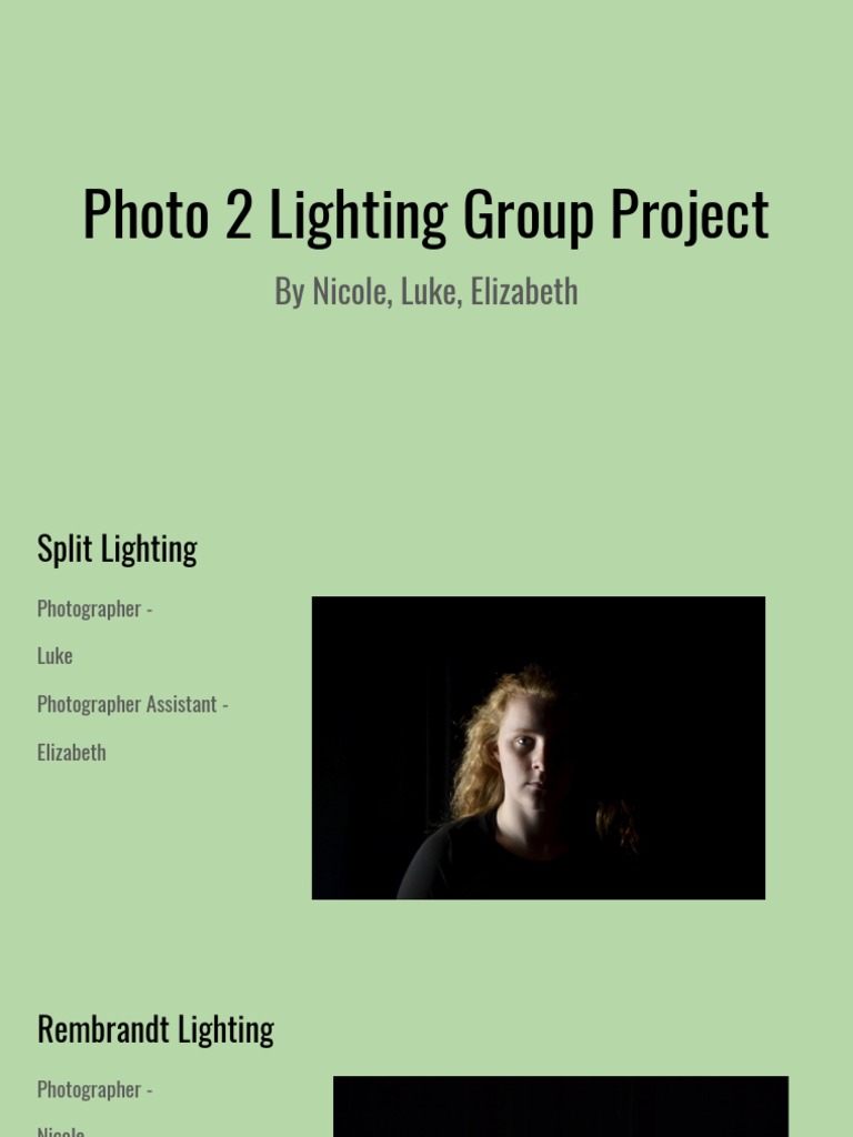 Photo Lighting Techniques Project | PDF