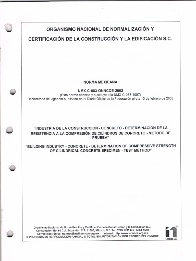 NMX C 083 Onncce 200225082014 PDF | PDF