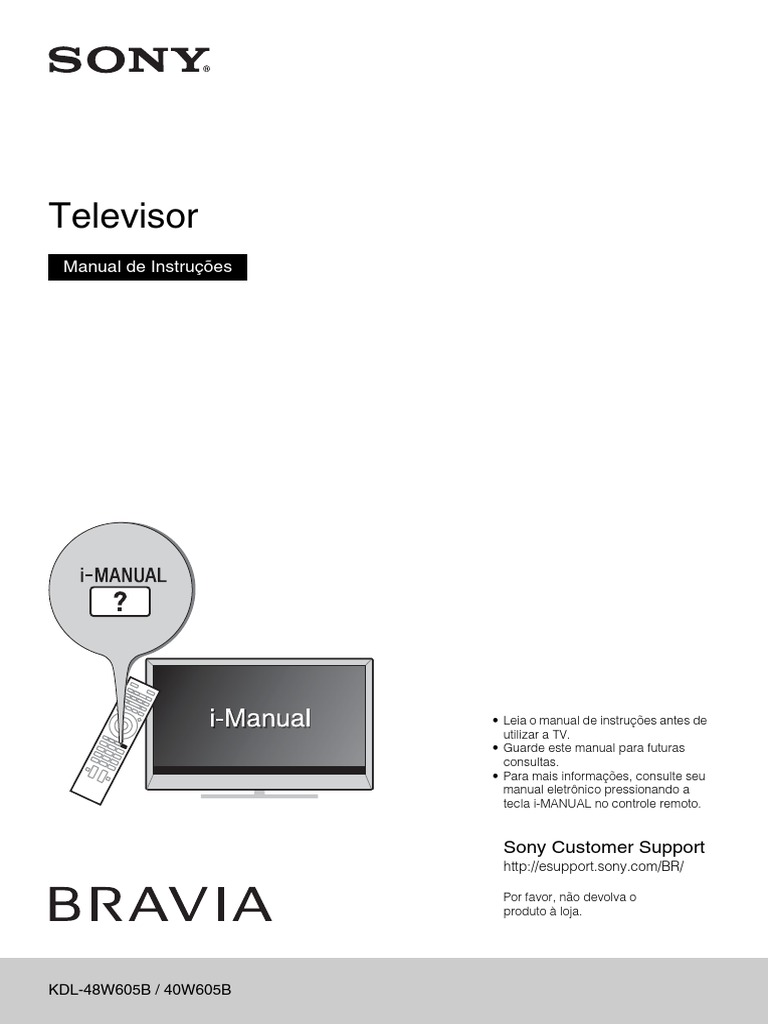 Sony Bravia Manual PDF | PDF | HDMI | Televisão de alta definição