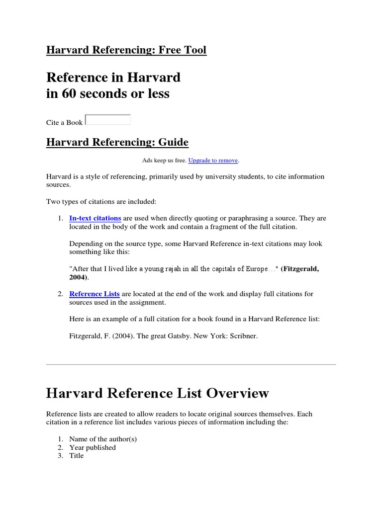 Harvard Referencing | PDF | Citation | Publishing