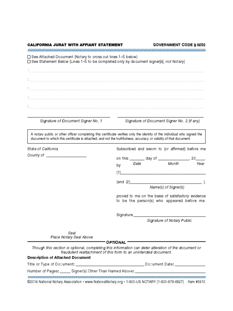 California Jurat | PDF | Notary Public | Signature