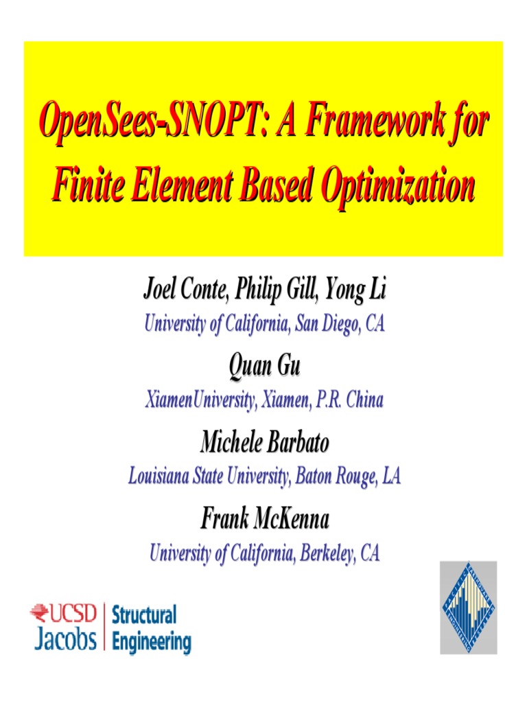 OpenSees-SNOPT Framework for Finite Element Based Structural Optimization | PDF | Mathematical ...
