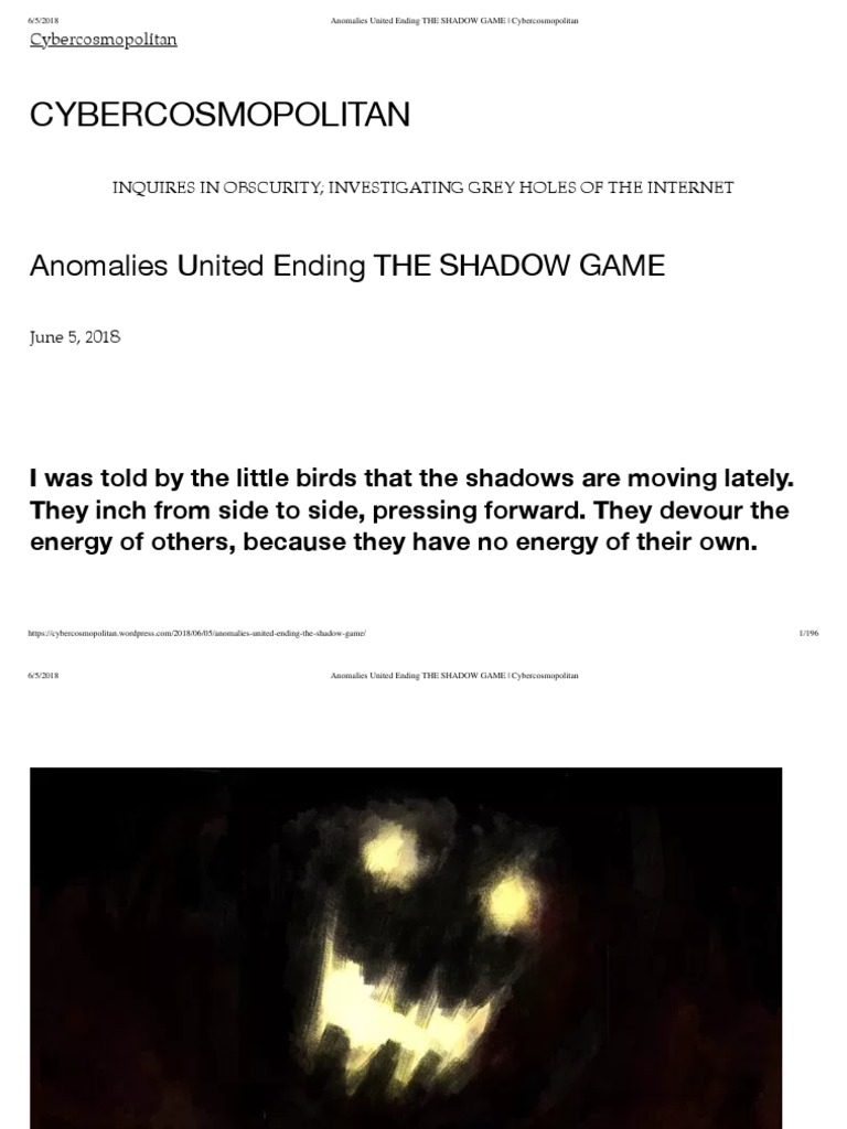 Anomalies End The Shadow Game | PDF