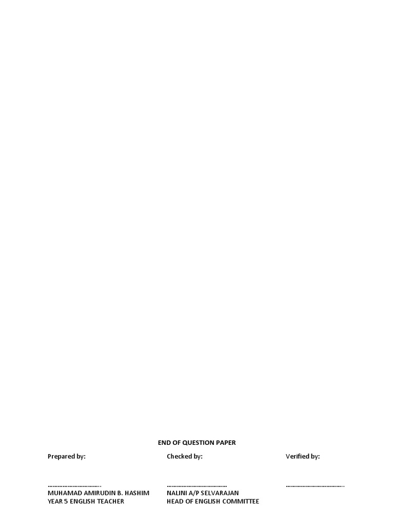 Prepared By: Checked By: Verified By:: End of Question Paper | PDF