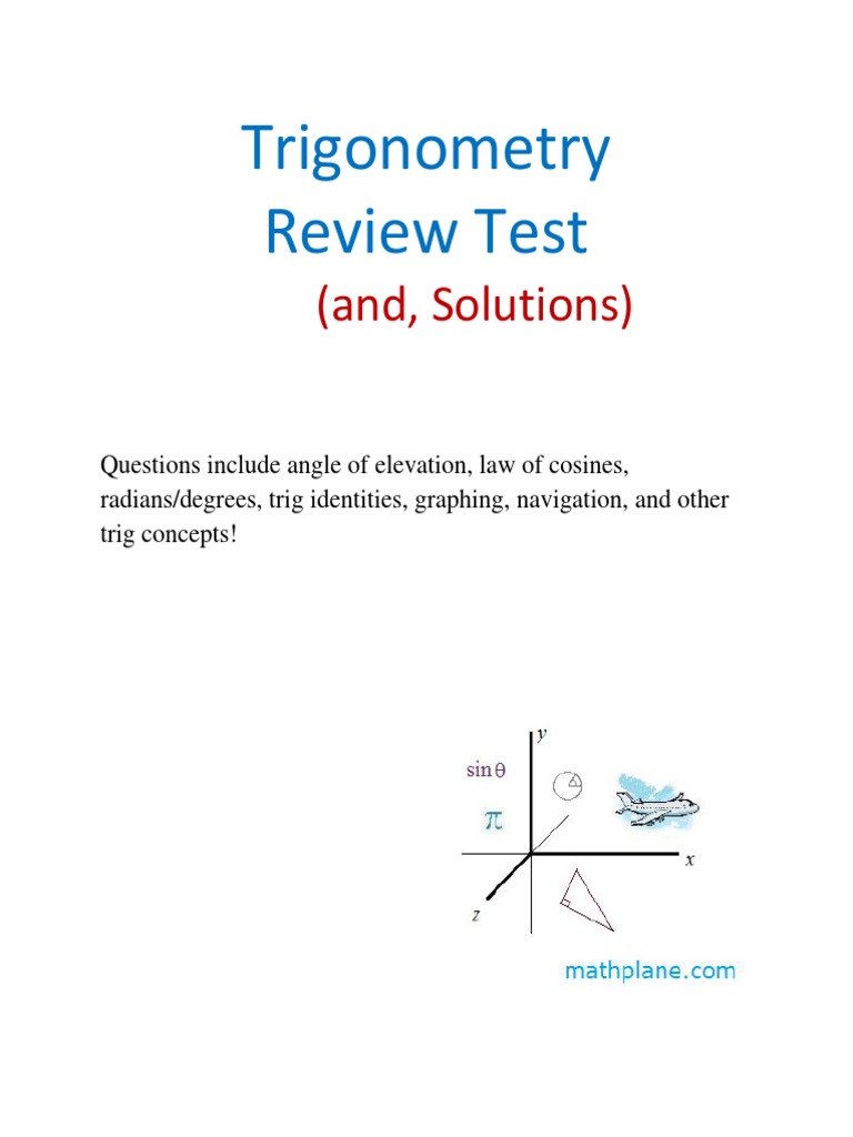 Trigonometry Review Test | PDF