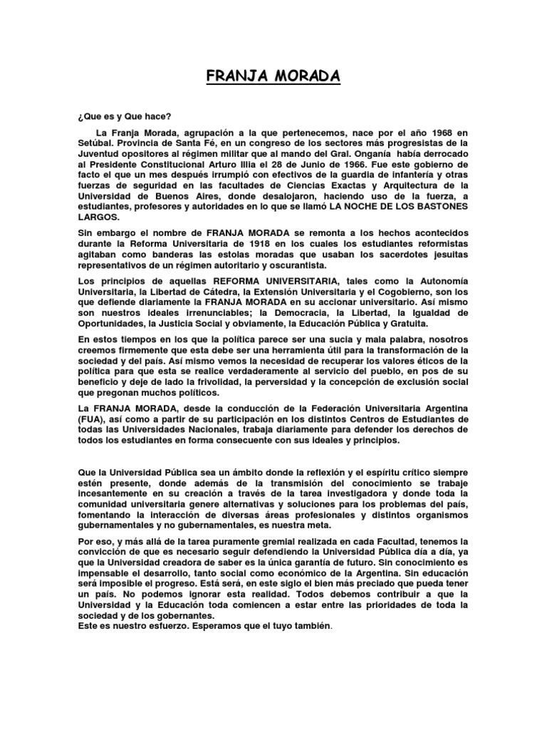 Franja Morada Que Es. | PDF