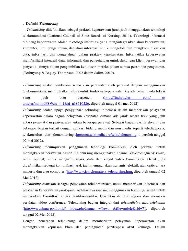 Definisi Telenursing | PDF