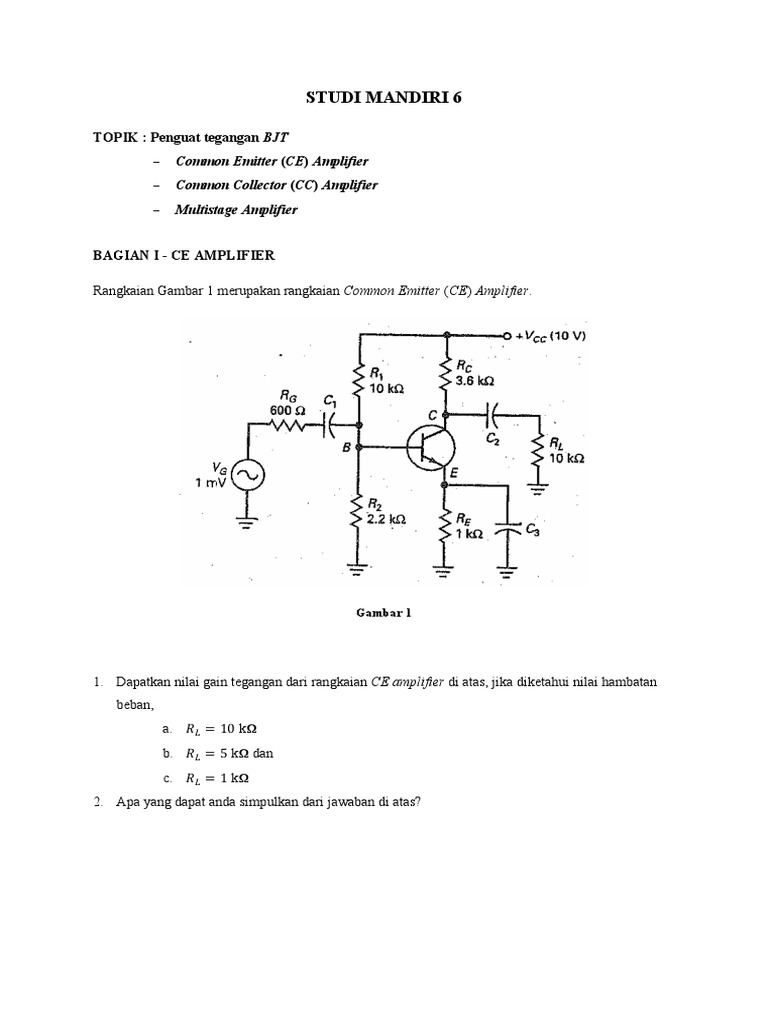 Penguat Tegangan BJT: CE, CC, Multistage | PDF