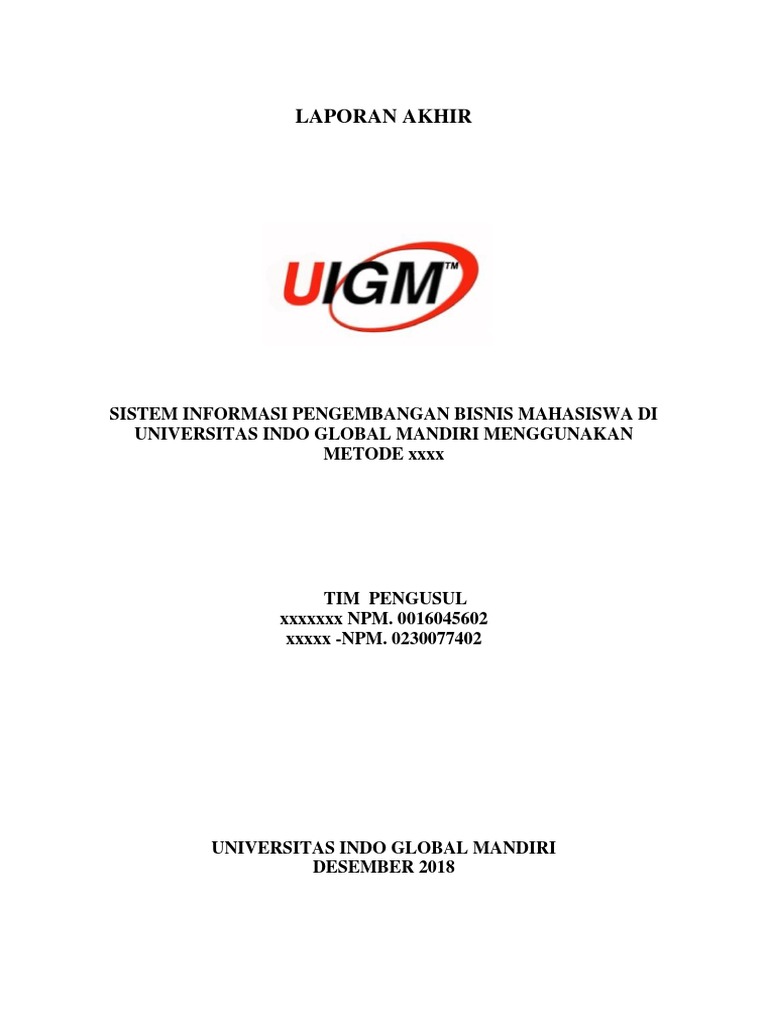 Sistematika Penulisan Laporan RPL | PDF