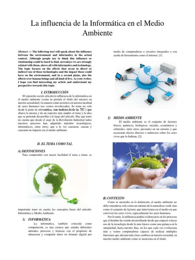 La Influencia de La Informática en El Medio Ambiente | PDF ...