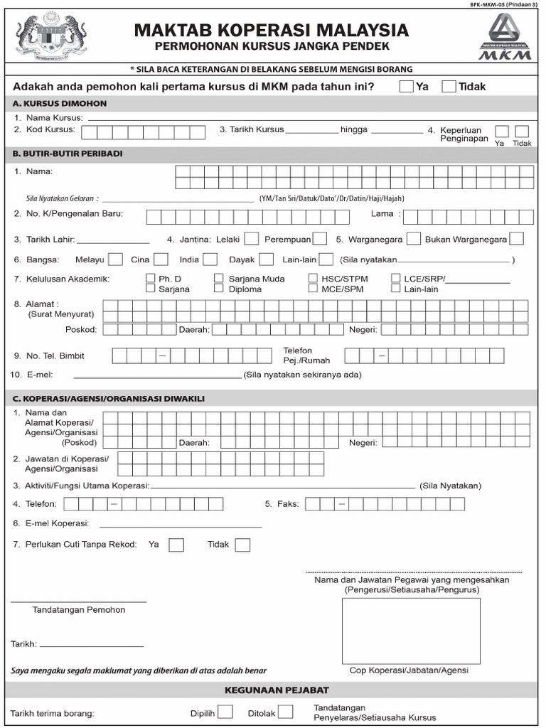borang maktab koperasi malaysia - KennedytaroMadden