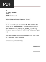Bank Account Opening Letter For Employee | PDF | Madam