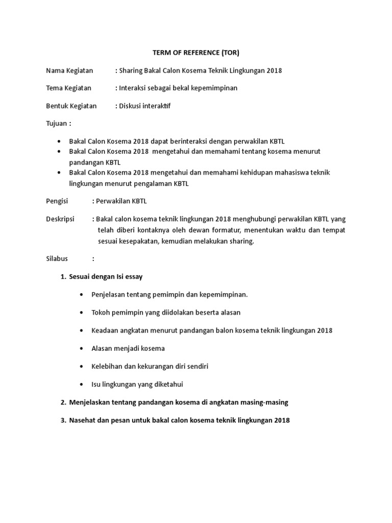 Tor Sharing Balon Kosema 2018 | PDF