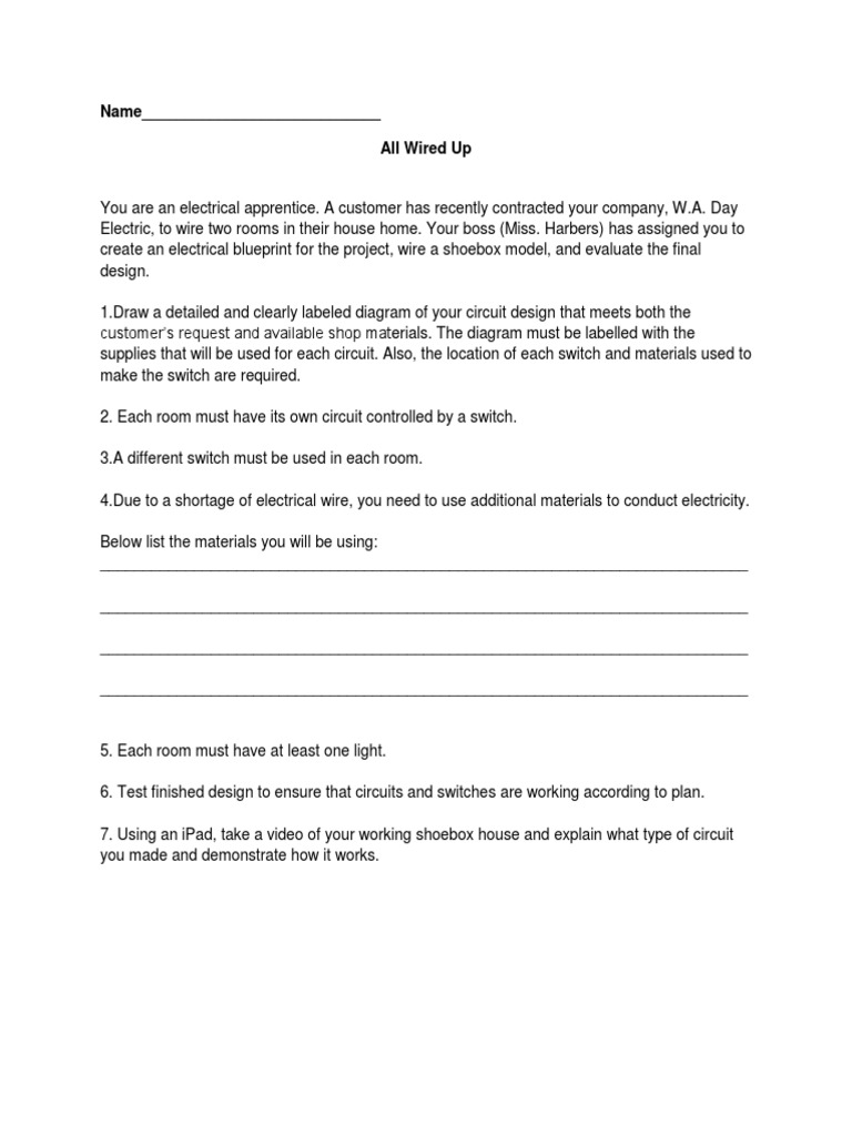 science performance task | Circuit Design | Switch | Free 30-day Trial ...