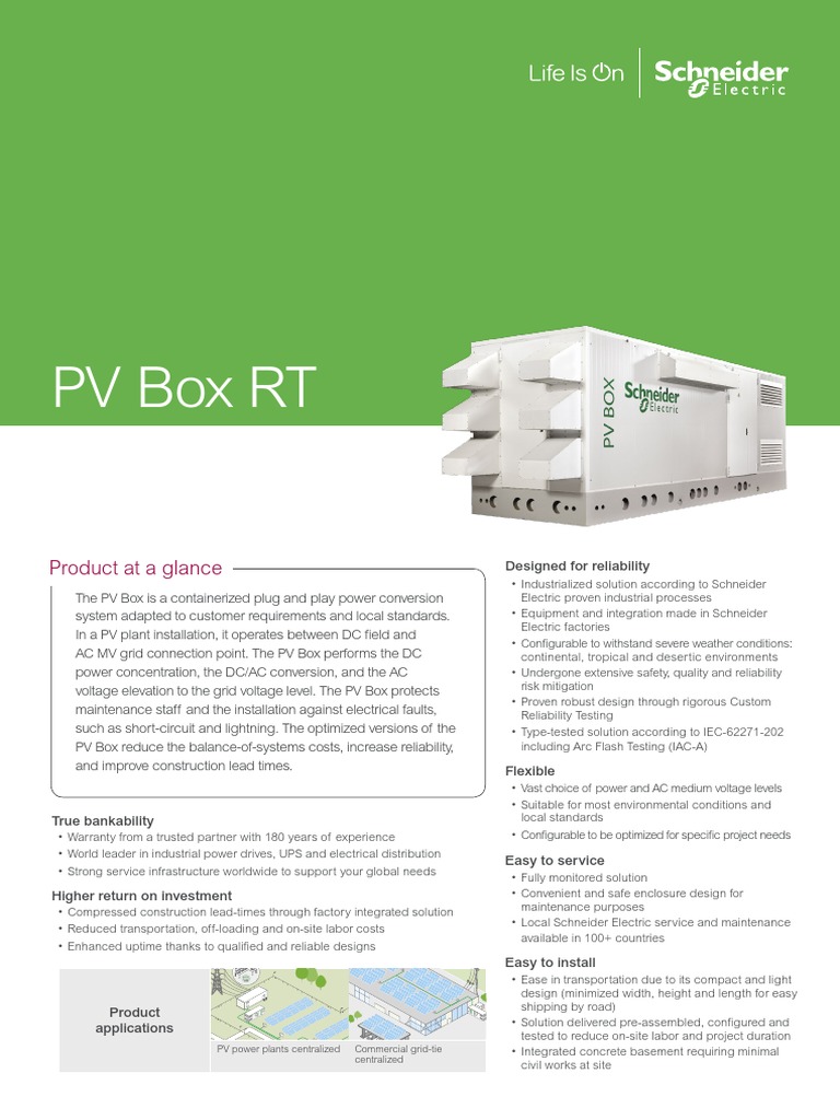 Schneider PV Box RT | PDF | Direct Current | Reliability Engineering