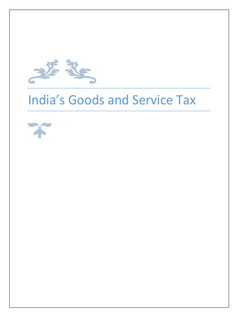 India's Goods and Service Tax | PDF | Value Added Tax | Warehouse
