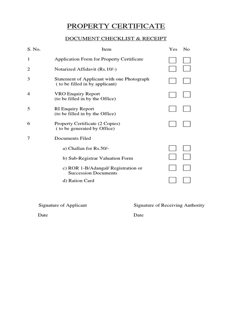 Form 19 - Application For Property Certificate | PDF | Affidavit ...