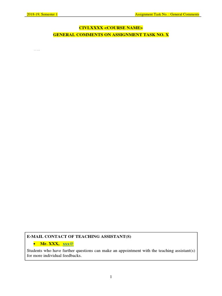 Template For Assignment Feedback | PDF