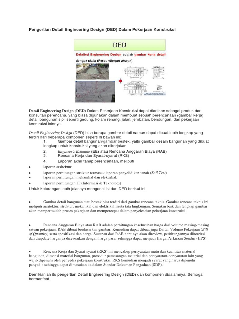 Pengertian Detail Engineering Design | PDF