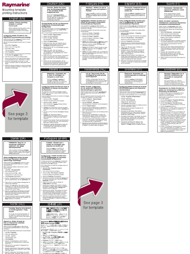 Mounting Template Printing Guide | PDF