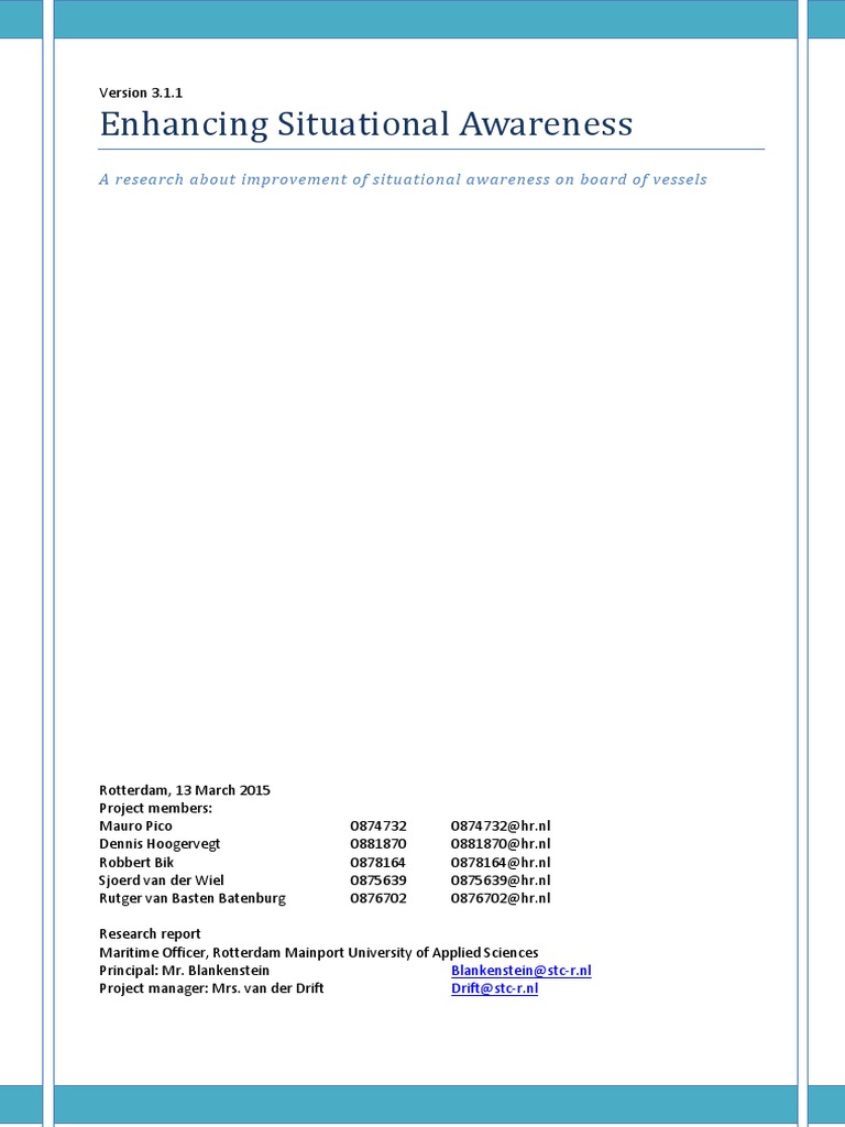 Enhancing Situational Awareness | PDF | Situation Awareness | Sleep