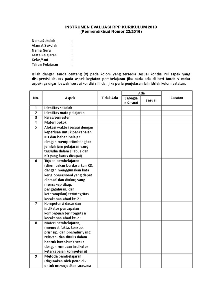 Instrumen Evaluasi | PDF