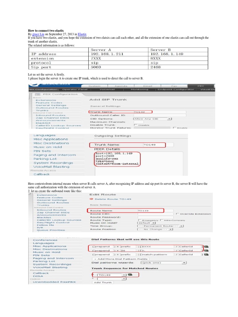 How To Connect Two Elastix | PDF