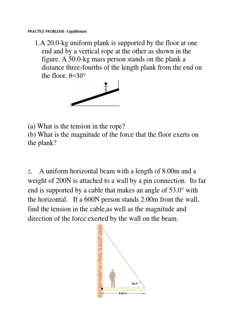 PRACTICE PROBLEMS - Equilibrium | PDF