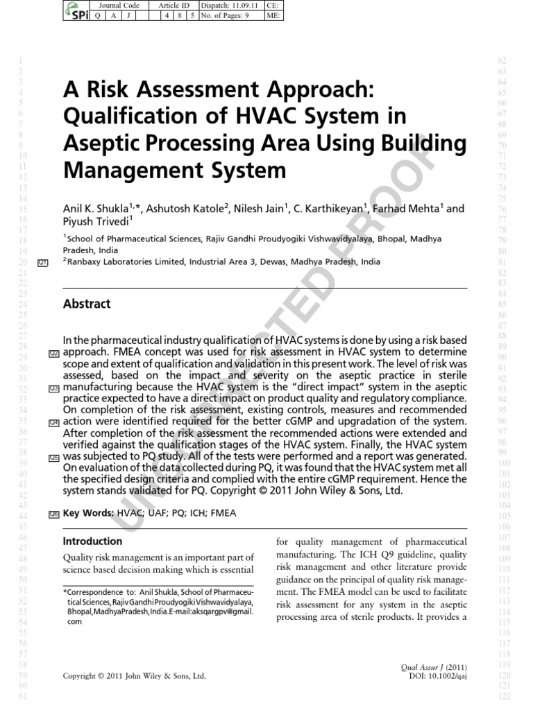 Risk Assessment of HVAC PDF | PDF | Aerosol | Risk