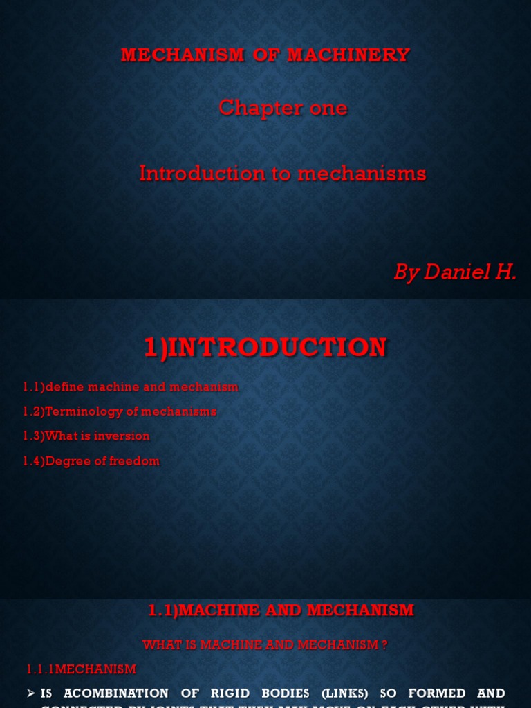 Introduction To Mechanism of Machinery | PDF | Machines | Kinematics