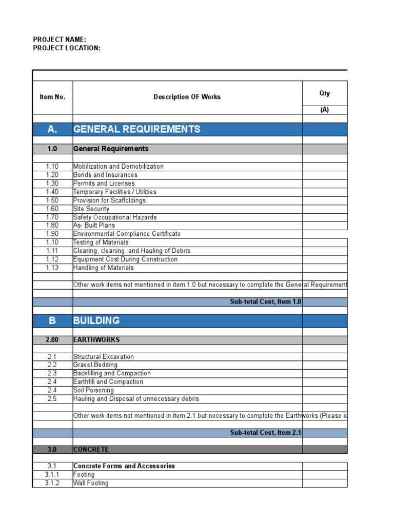 Baguio BOQ Format | PDF | Air Conditioning | Valve