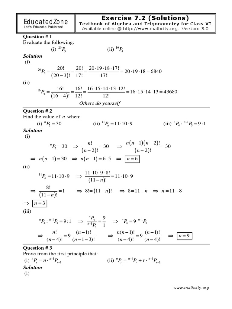 Notes Important Questions Answers of 11th Math Chapter 7 Excercise 7.2 ...