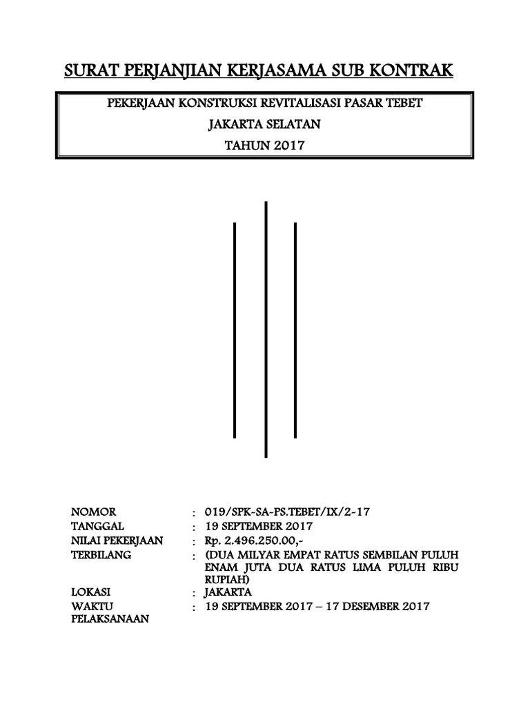 Cover Kontrak Perjanjian Kontraktor | PDF