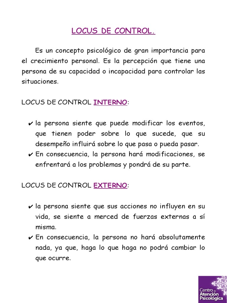Locus de Control PDF | PDF