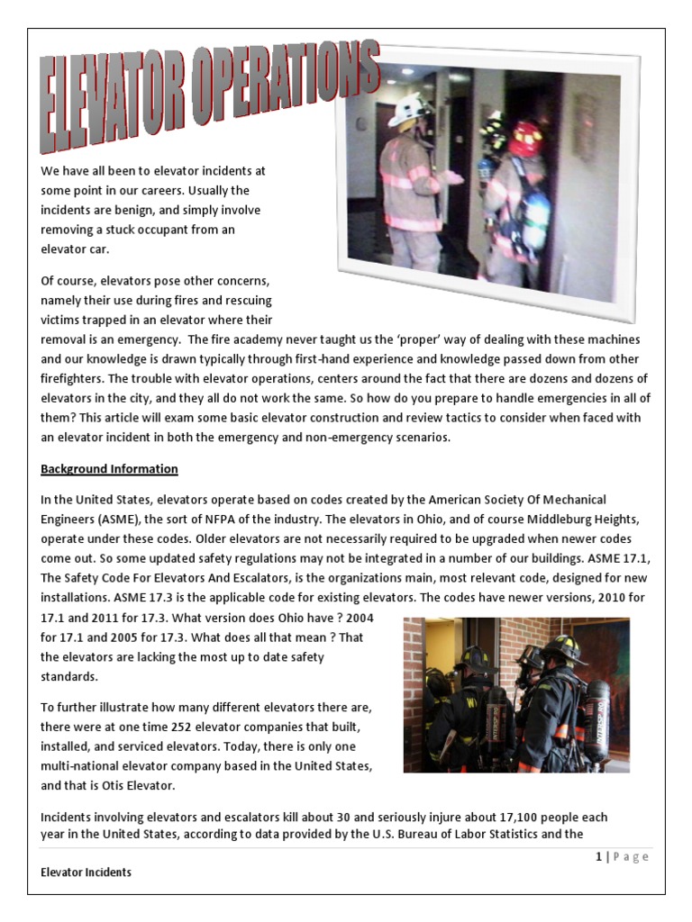 Elevator 101 | PDF | Elevator | Emergency