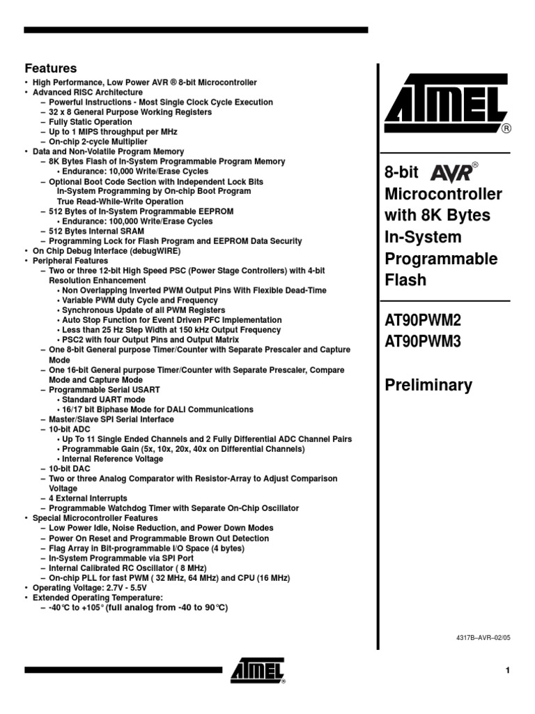 At90pwm2 3 | PDF | Microcontroller | Flash Memory