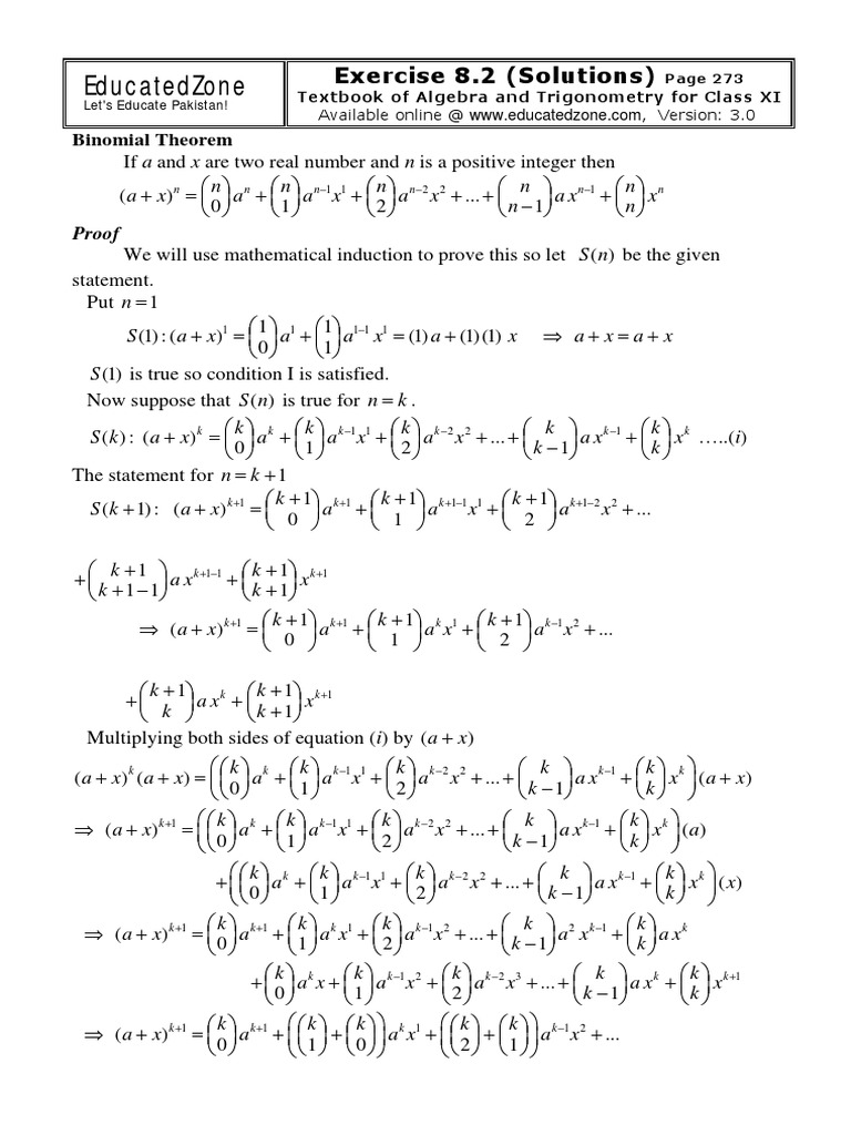 Notes Important Questions Answers of 11th Math Chapter 8 Excercise 8.2 ...
