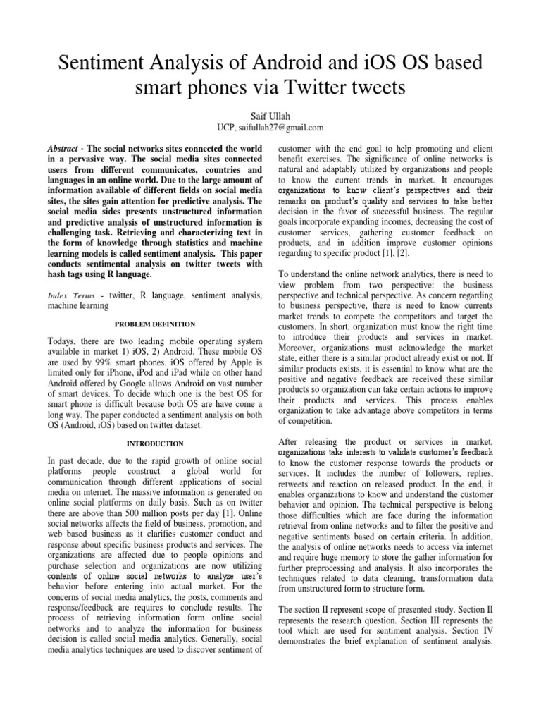 Analyzing Public Sentiment Towards Android and iOS Operating Systems ...