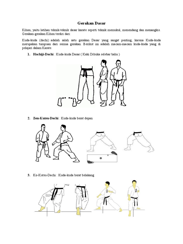 Gerakan Dasar Karate Inkai | PDF | Olahraga & Rekreasi