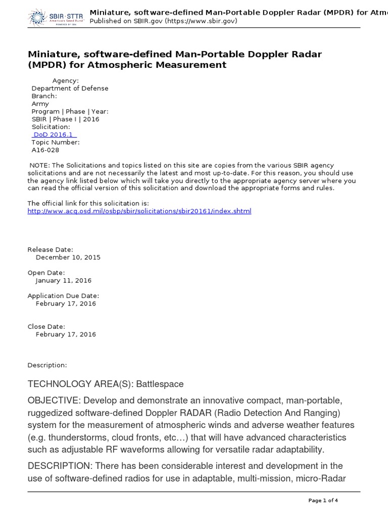 SBIR Gov | PDF | Radar | Lidar