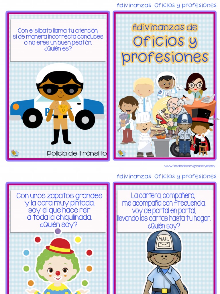 Adivinanzas Oficios y Profesiones | PDF