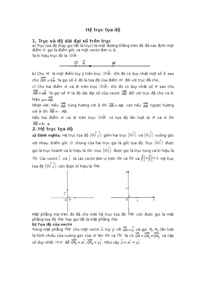 He Truc Toa Do Lop 10 | PDF
