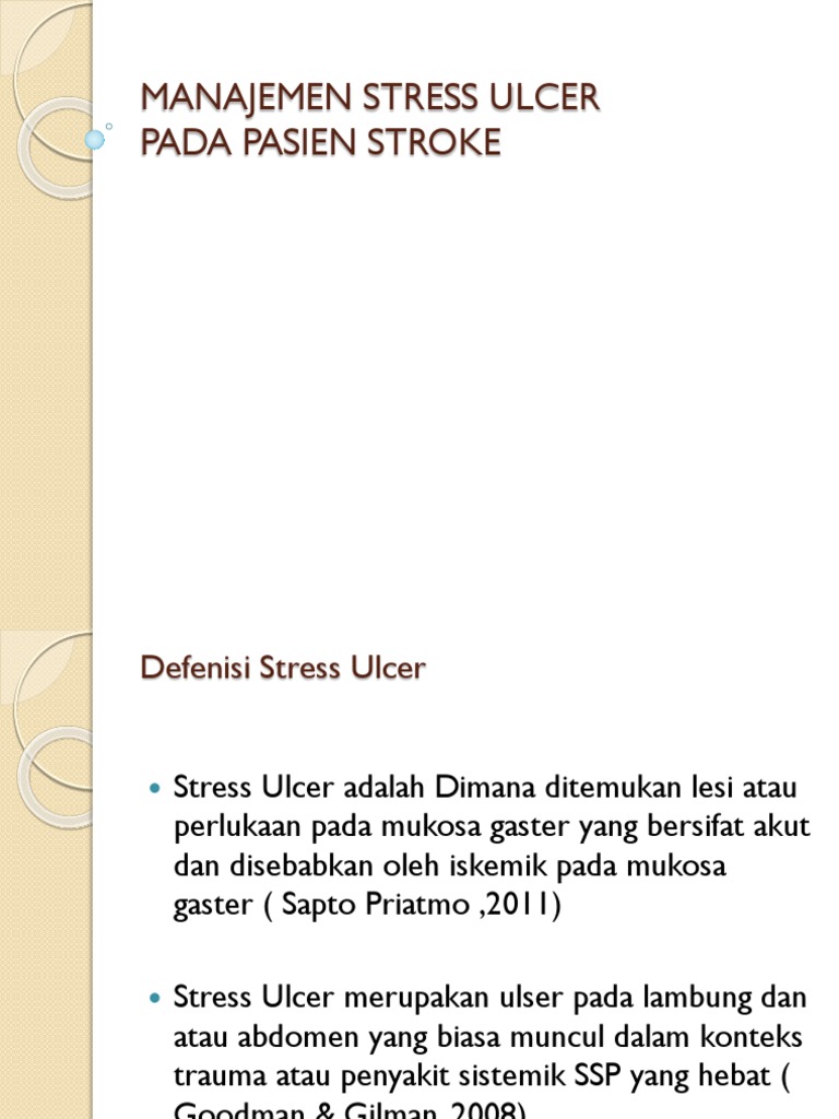 Manajemen Stress Ulcer Pasien Stroke | PDF
